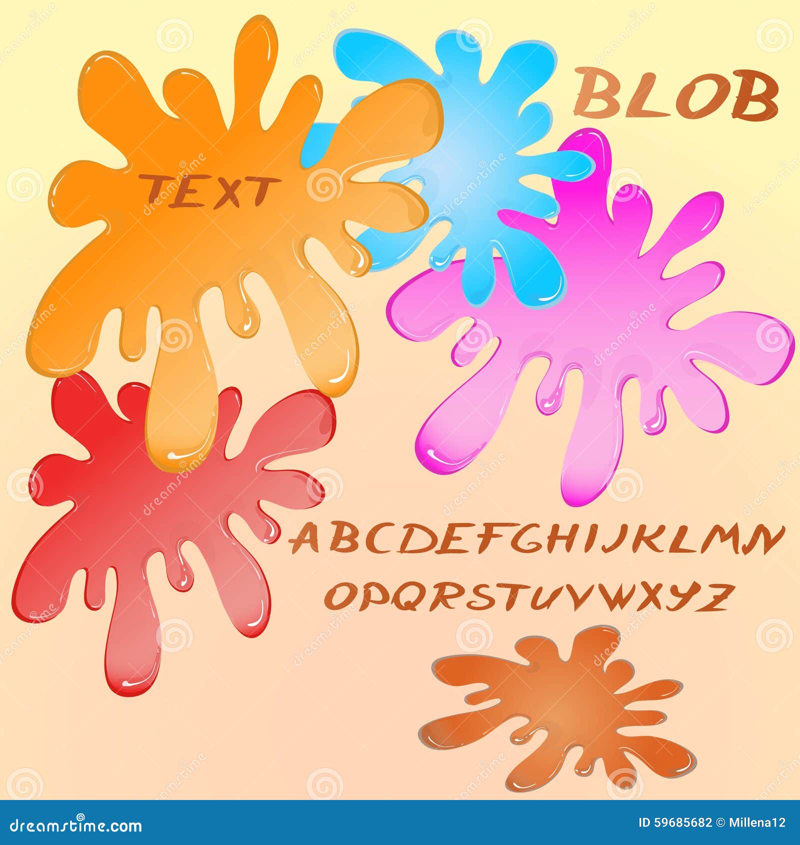 Abstract Blobs with Alphabet Stock Vector - Illustration of artistic ...