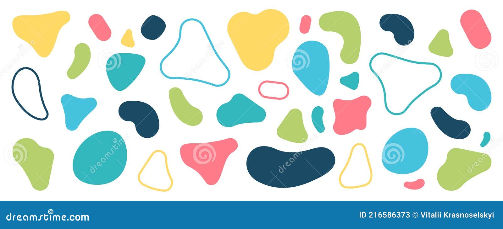 Set of Abstract Blob Shapes Stock Vector - Illustration of white ...