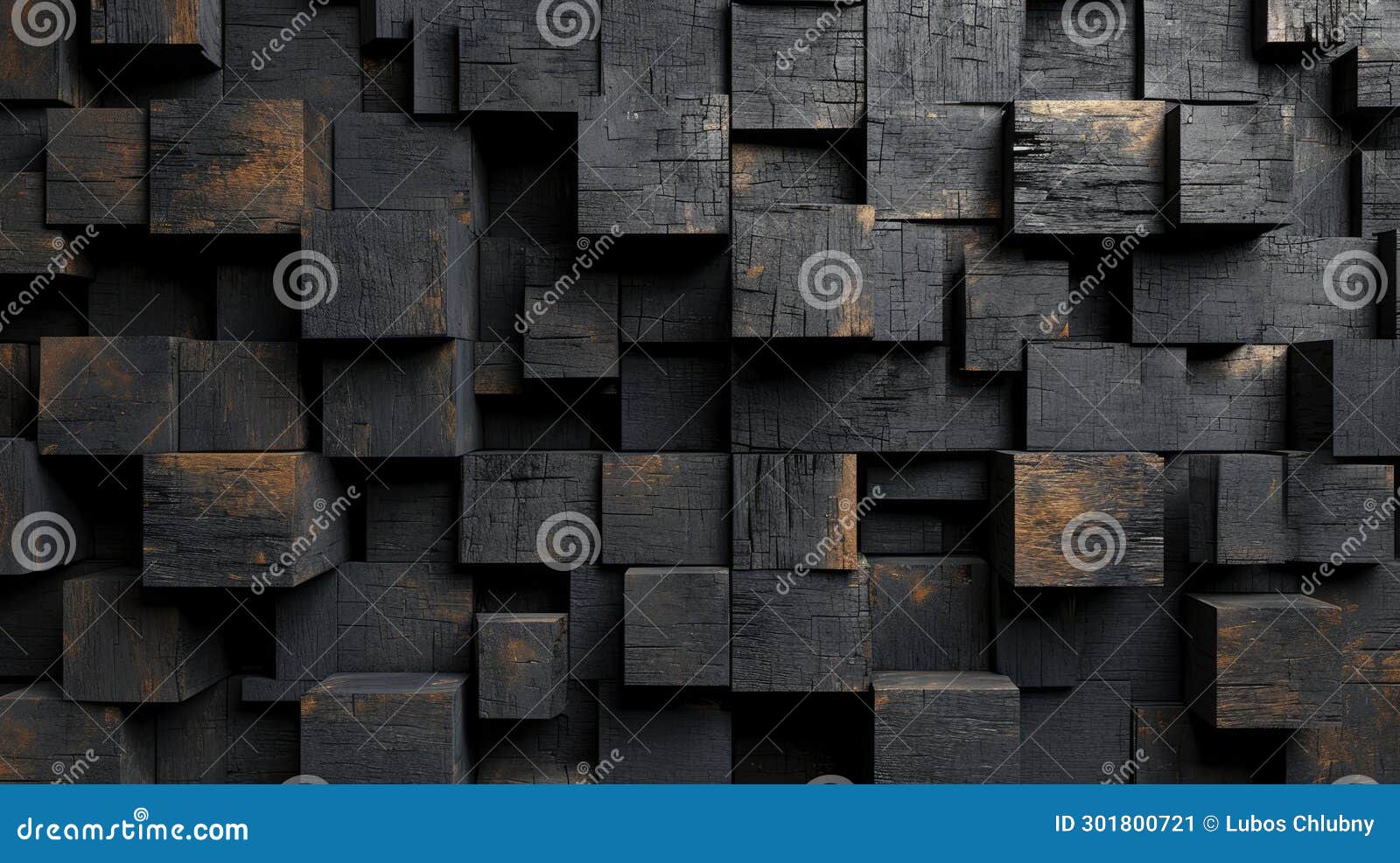 Abstract Block Stack Wooden 3d Cubes, Black Wood Texture for Backdrop ...