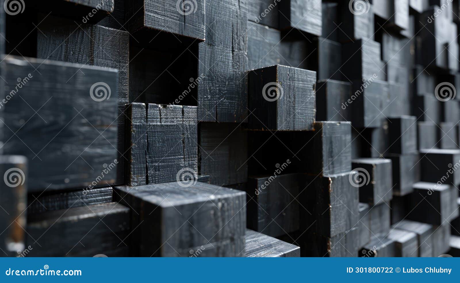 Abstract Block Stack Wooden 3d Cubes, Black Wood Texture for Backdrop ...