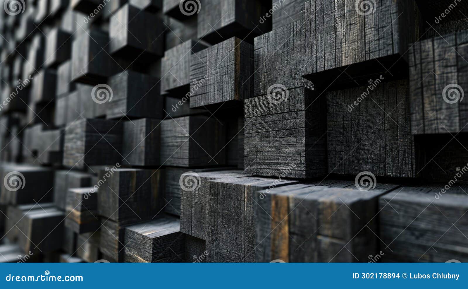 Abstract Block Stack Wooden 3d Cubes, Black Wood Texture for Backdrop ...