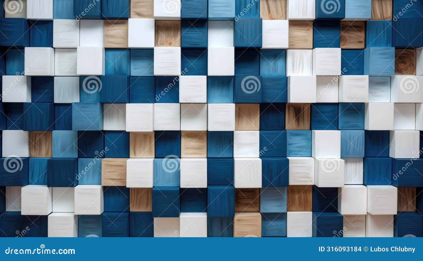 Abstract Block Stack Wooden 3d Cubes, Blue Wood Texture for Backdrop ...