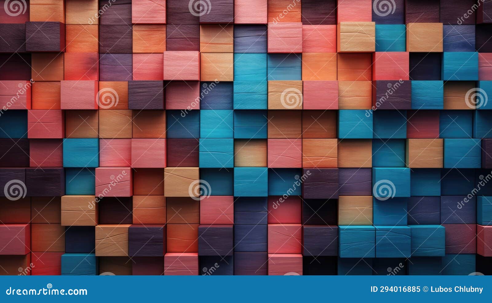 Abstract Block Stack Wooden 3d Cubes, Colorful Wood Texture for ...
