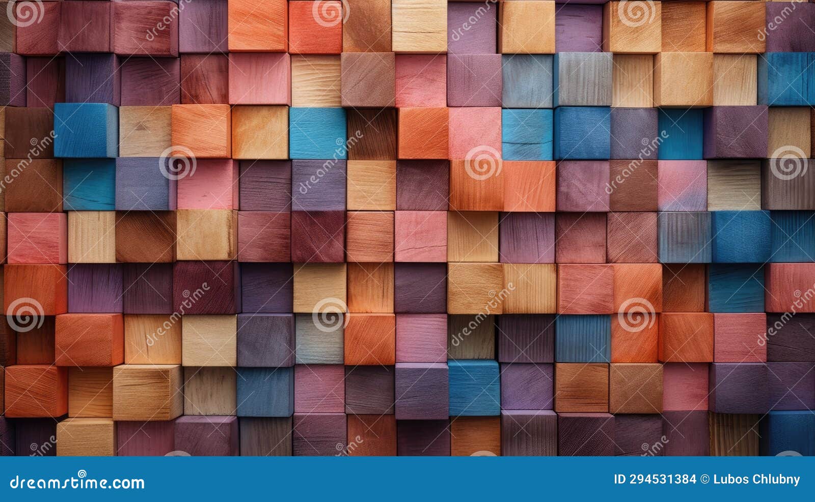 Abstract Block Stack Wooden 3d Cubes, Colorful Wood Texture for ...