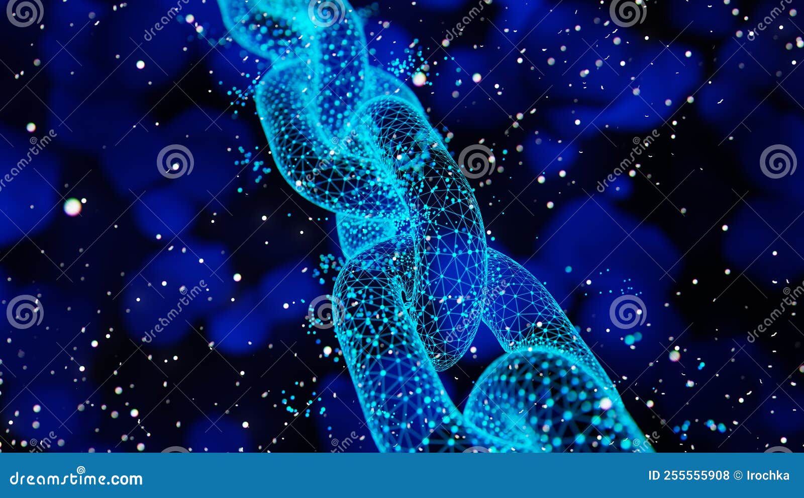 Abstract Blockchain Network Background, 3d Render Stock Illustration ...