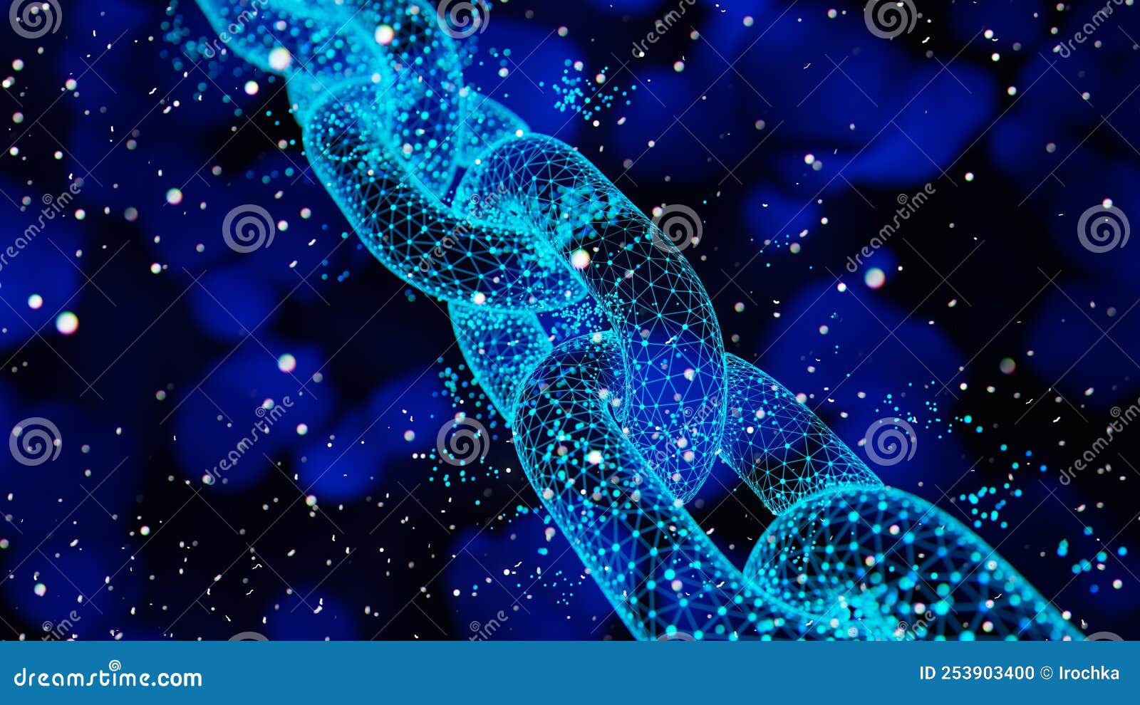 Abstract Blockchain Network Background, 3d Render Stock Illustration ...