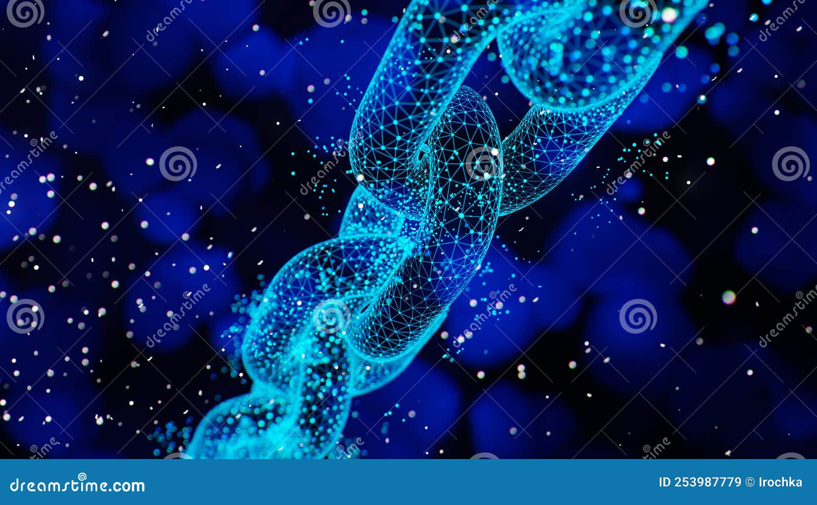 Abstract Blockchain Network Background 3d Render Stock Illustration
