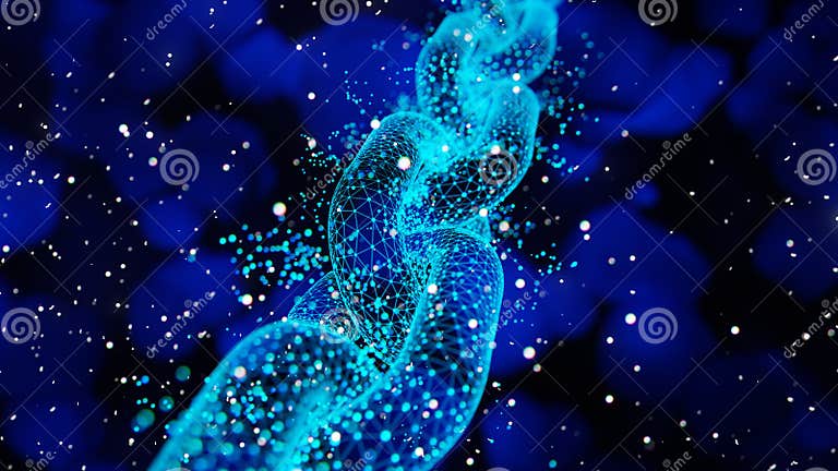 Abstract Blockchain Network Background 3d Render Stock Illustration