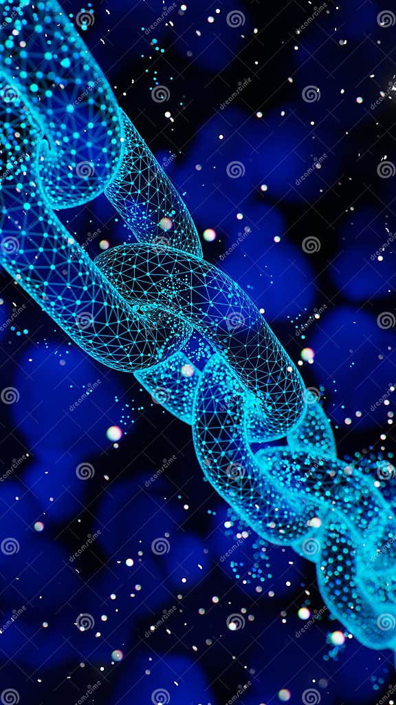 Abstract Blockchain Network Background 3d Render Stock Illustration