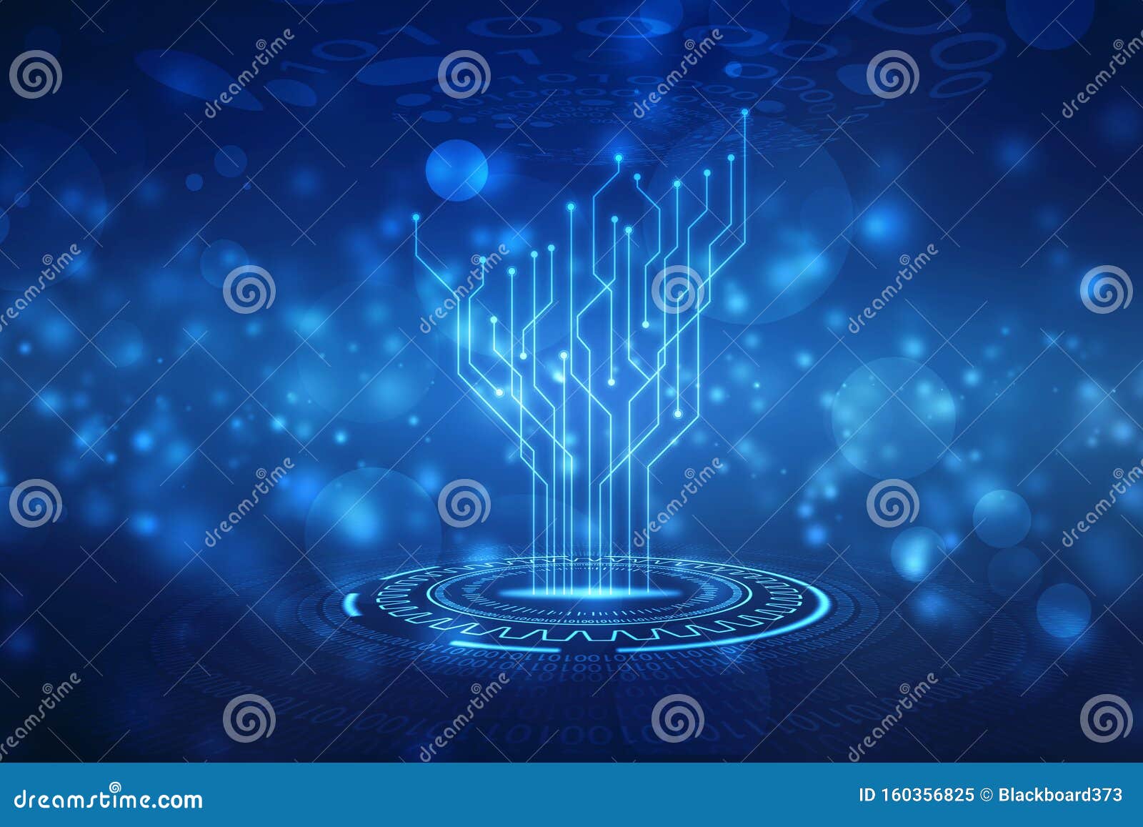 Abstract Blockchain Sci Fi Circular Dial Hud Tech Concept Background ...