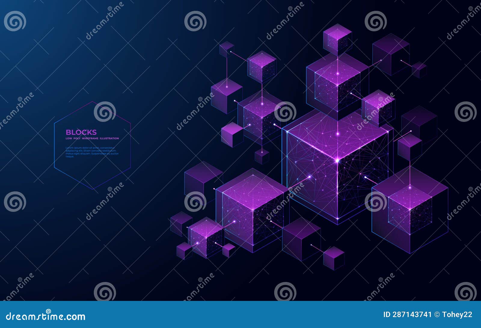 Abstract Blockchain Sci Fi Circular Dial Hud Tech Concept Background ...