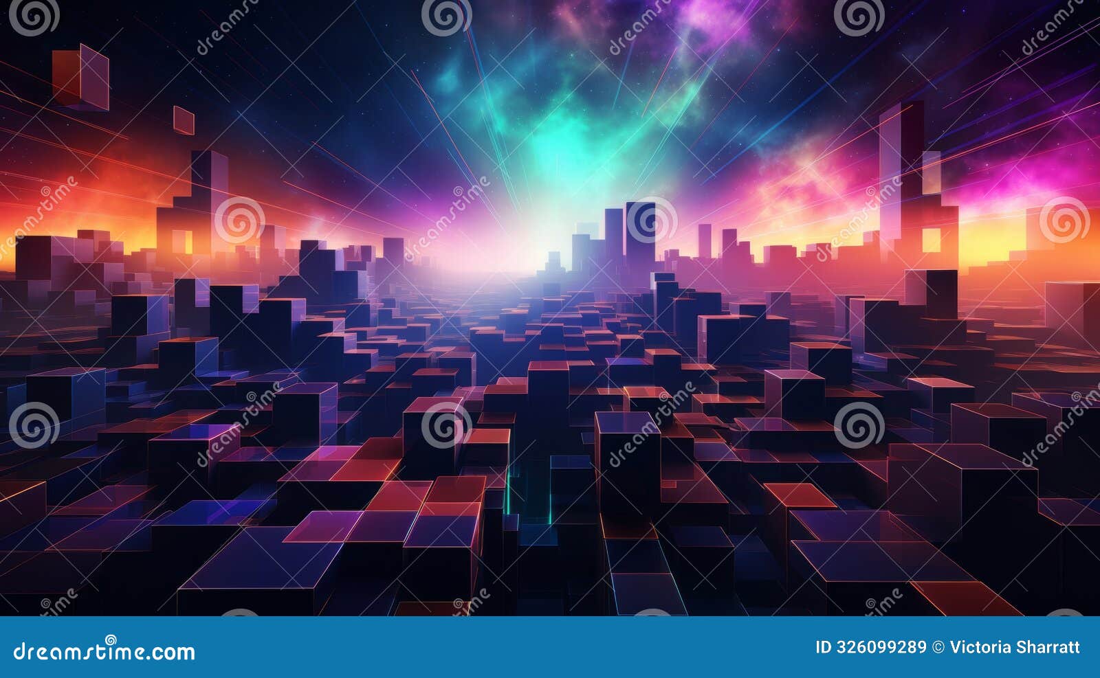 Synthwave Background Template. 80s, 90s Retro Sunset Backdrop. Neon ...