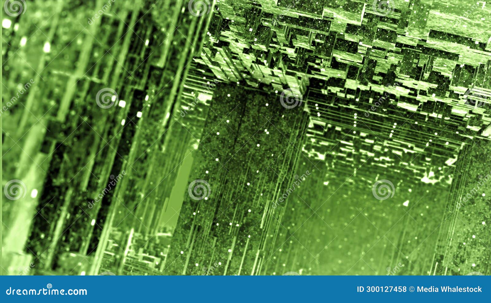 Abstract Blocks Construction, Fractal Animation Background. Motion ...