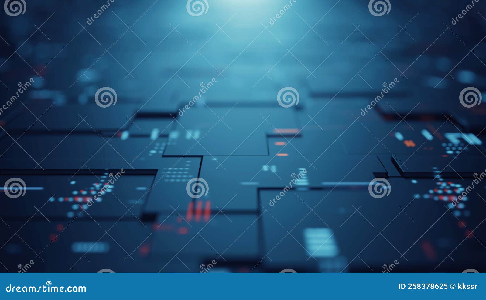 Abstract Blocky Rectangle Shapes with Digital Binary Dots and Lines ...