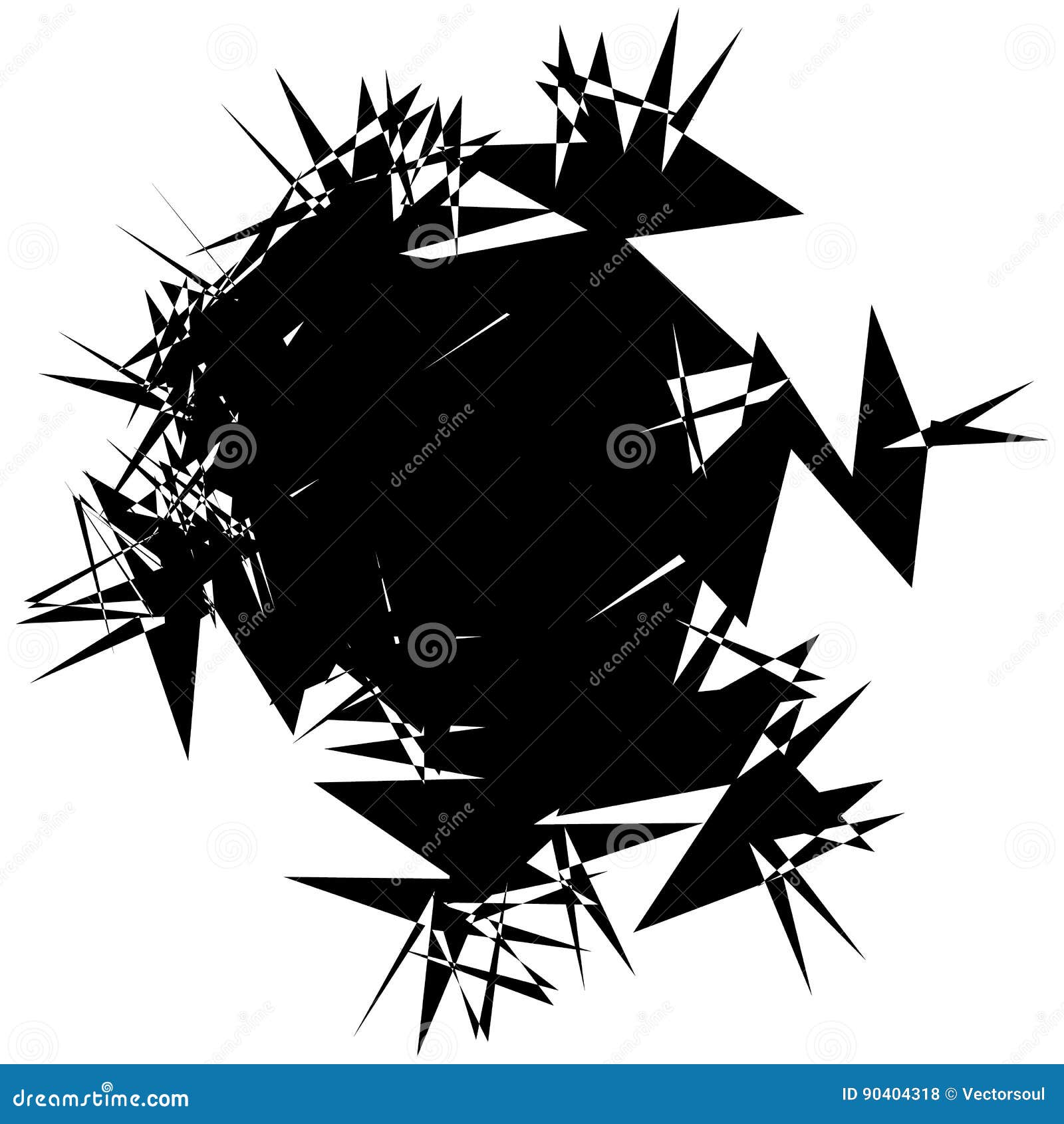 Abstract Blot, Splatter Like Random Shape. Black and White Geometric ...