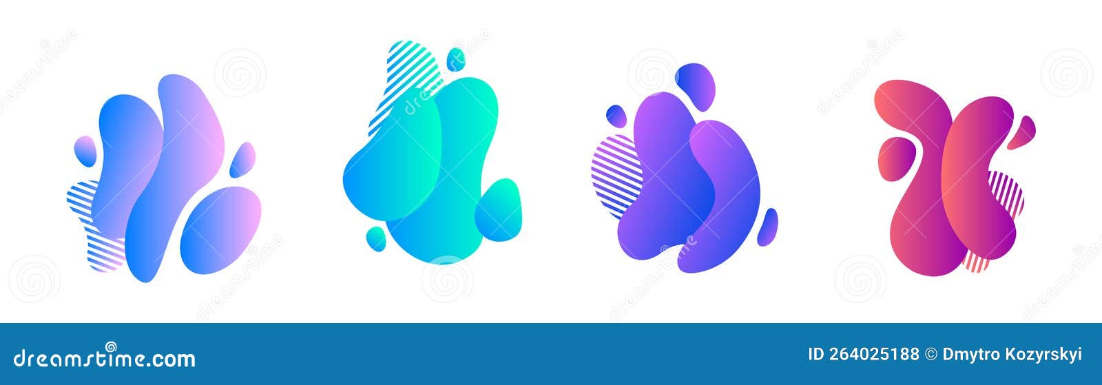 Abstract Blotch Shape. Liquid Shape Elements. Set of Modern Graphic ...