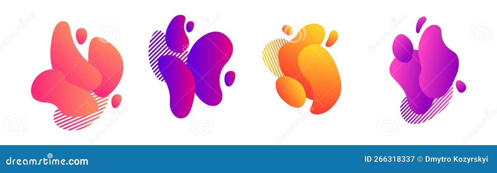 Abstract Blotch Shape. Liquid Shape Elements. Set of Modern Graphic ...