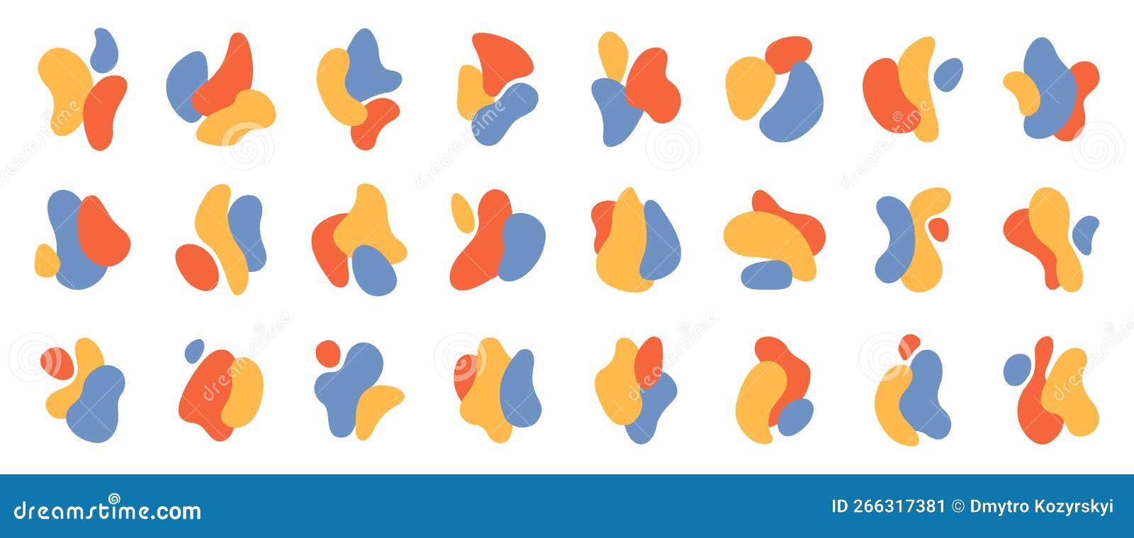 Abstract Blotch Shape. Liquid Shape Elements. Set of Modern Graphic ...