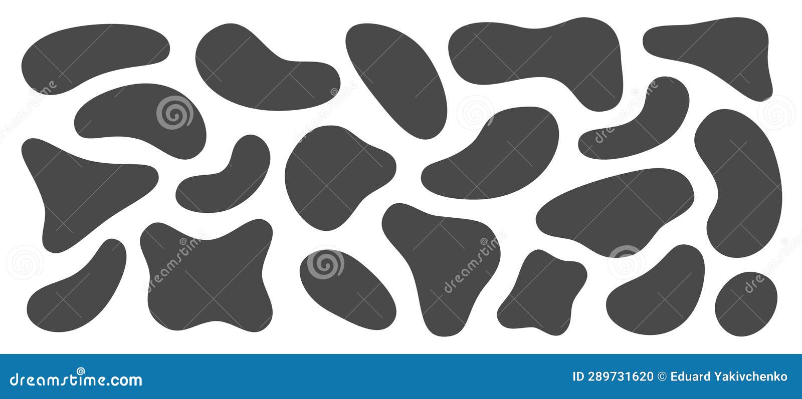 Abstract Blotch Shape. Set of Modern Graphic Elements. Black and White ...