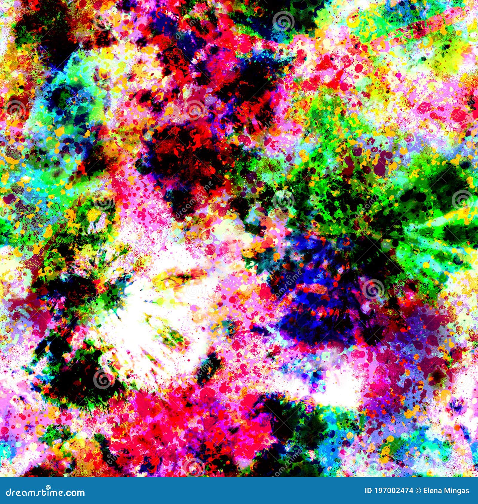 Abstract Blotted Tie Dye Print in Multi Colour Stock Illustration ...