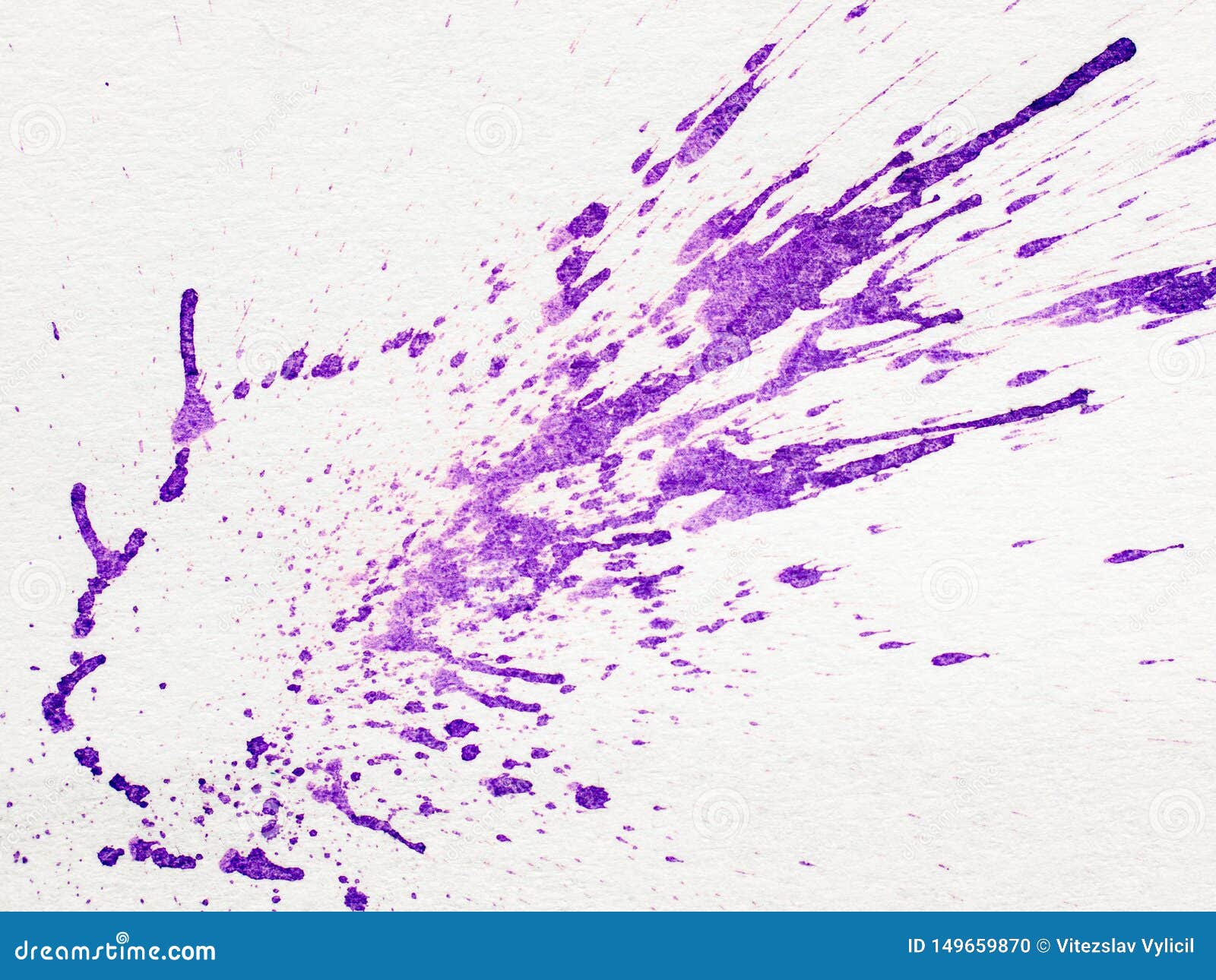 Abstract Blown Ink Splatter on White Paper Stock Photo - Image of paint ...