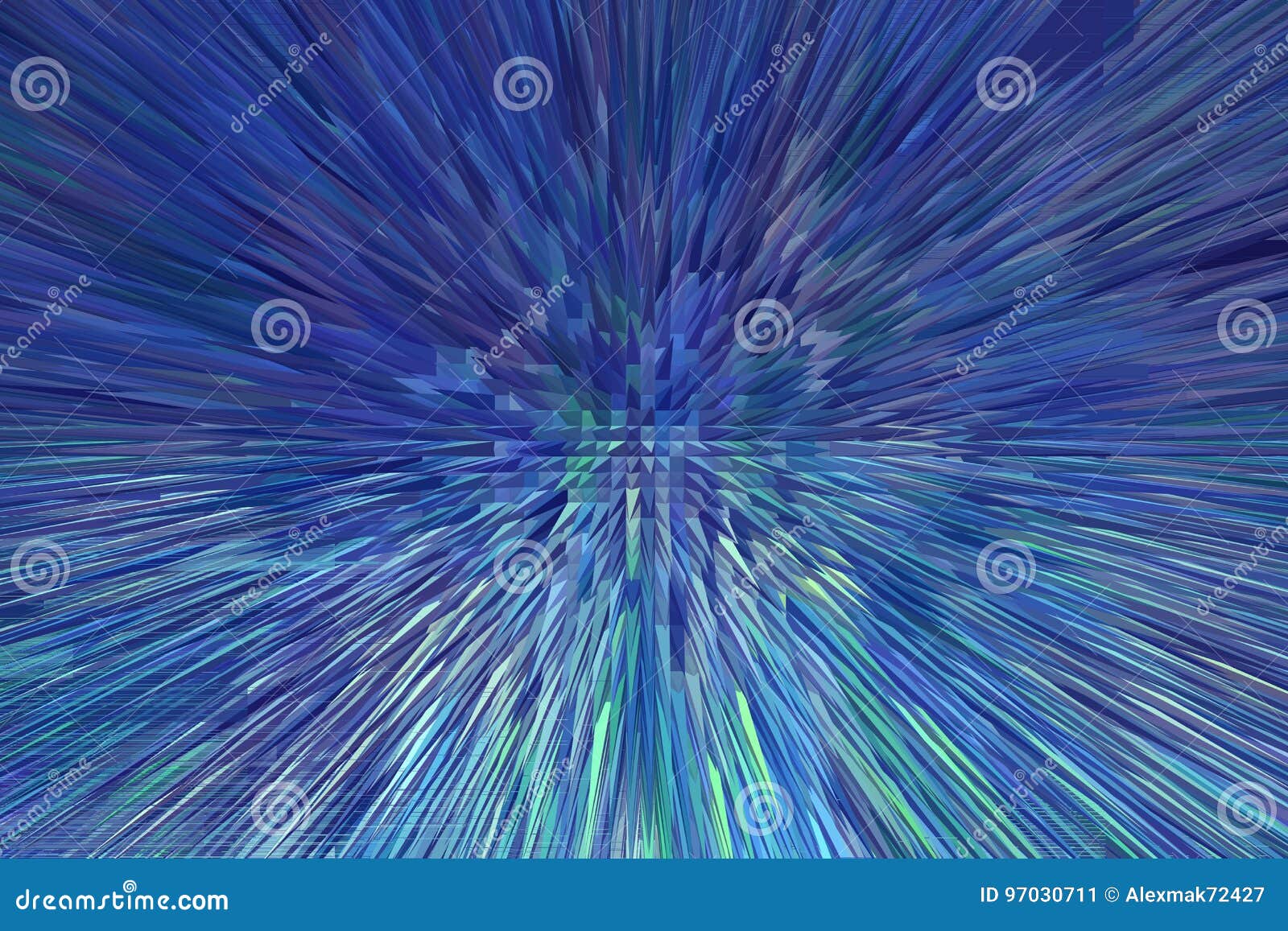 Abstract Blue Abstraction Like an Explosion Stock Illustration ...