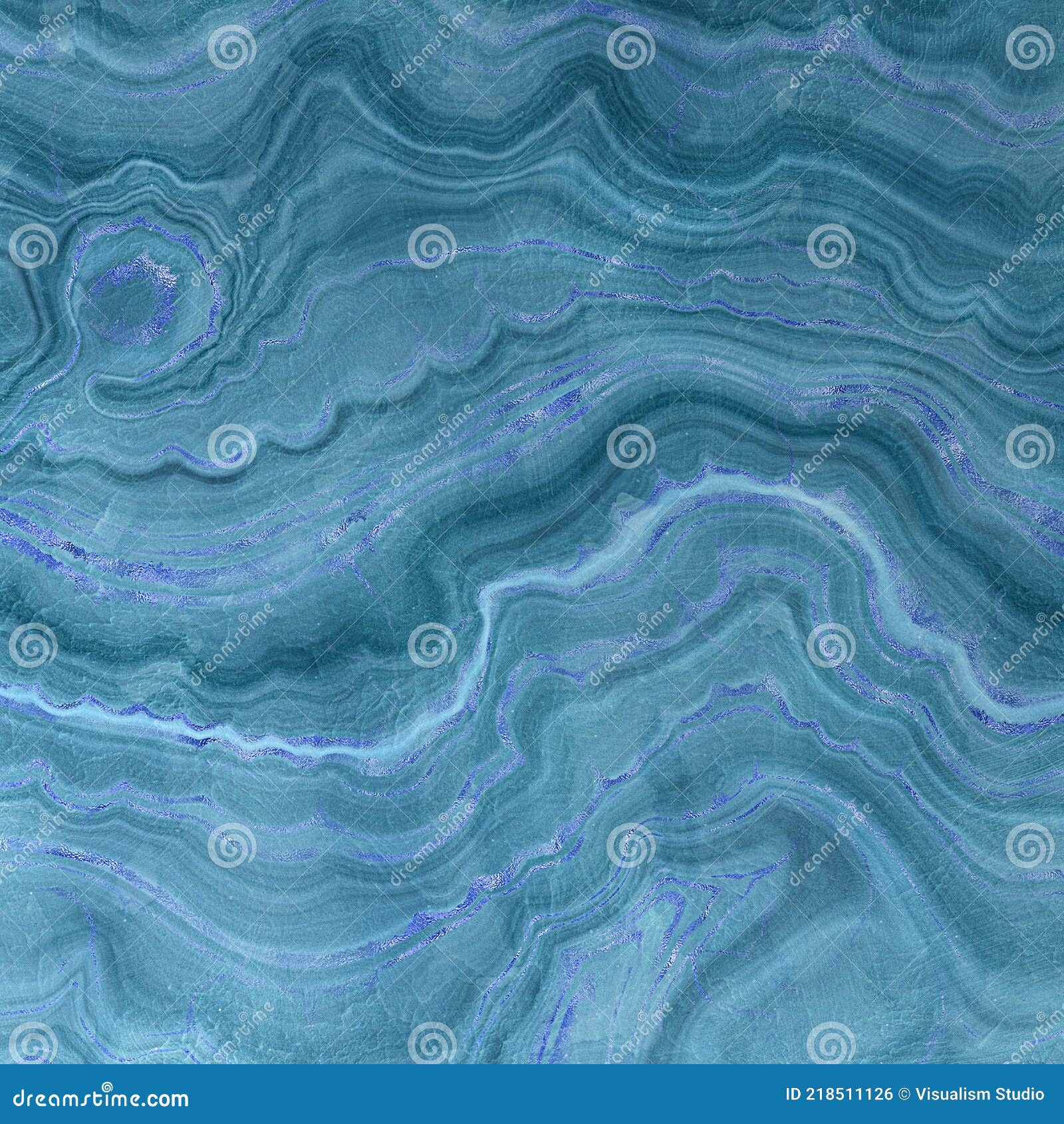 Abstract Blue Agate Marble Texture Decoration with Aqua Tone Fluid ...