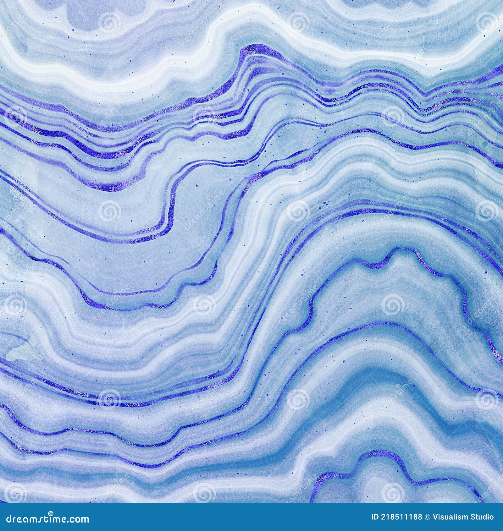 Abstract Blue Agate Marble Texture Decoration with Aqua Tone Fluid ...