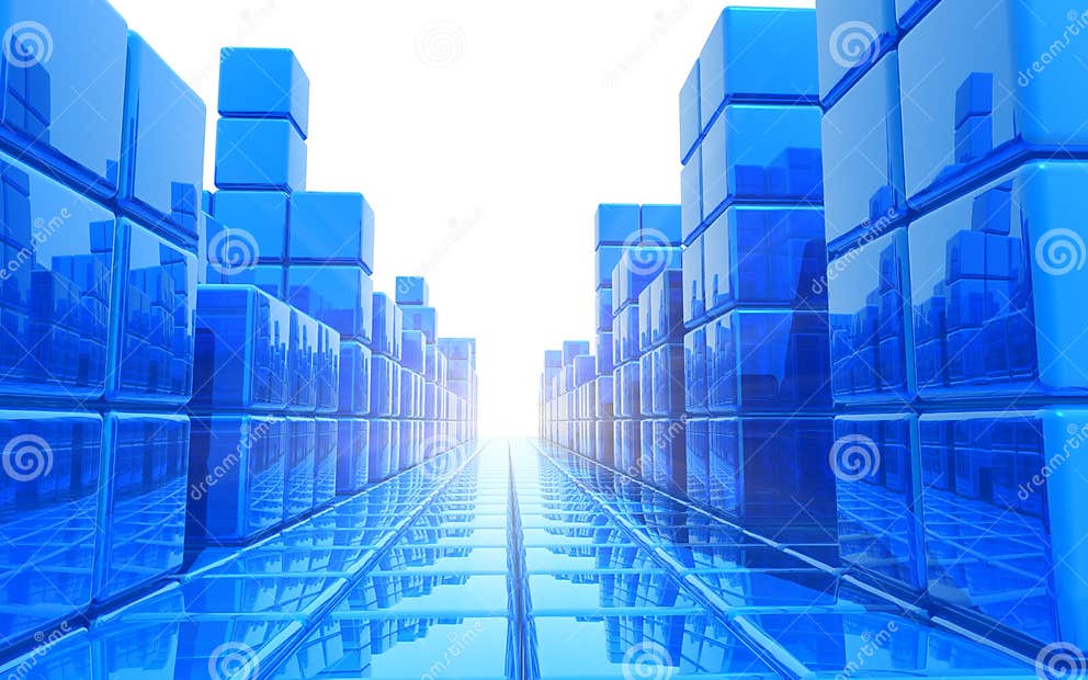 Abstract Blue Architectural Background Stock Illustration ...