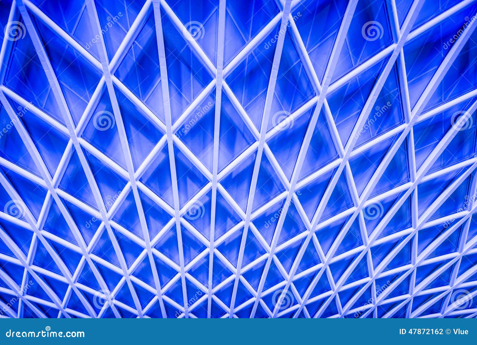 Abstract Blue Architecture Ceiling Stock Photo - Image of metal ...