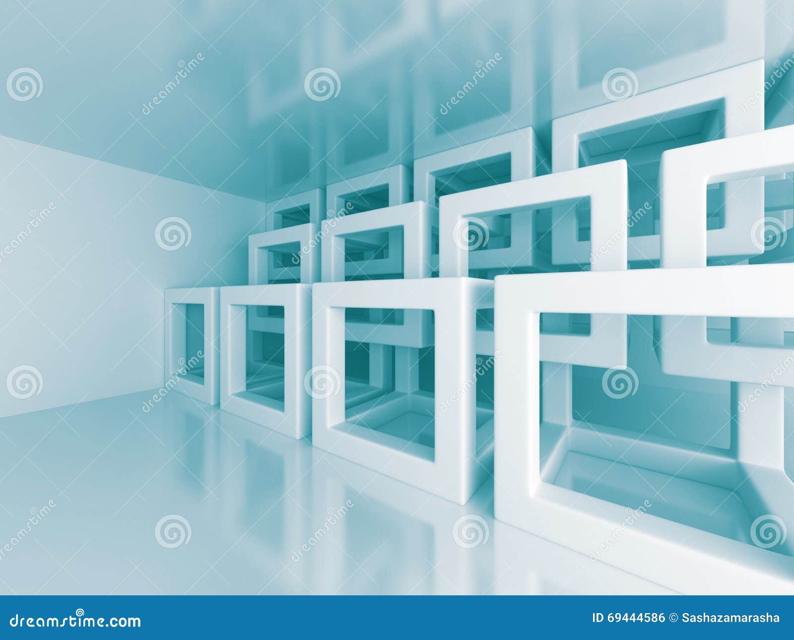 Abstract Blue Architecture Design Background Stock Illustration ...