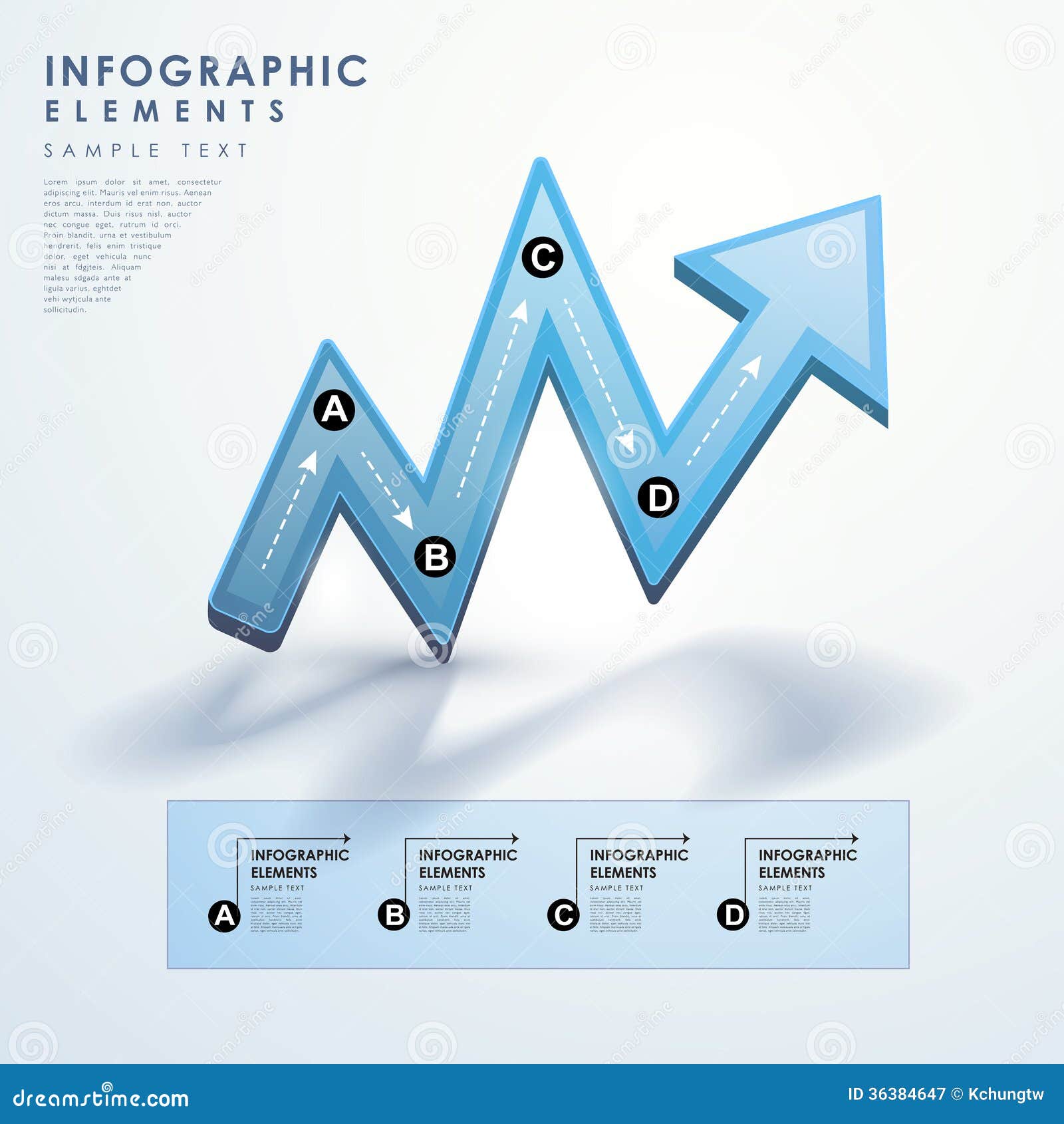 Abstract Blue Arrow Flow Chart Infographics Stock Vector - Illustration ...