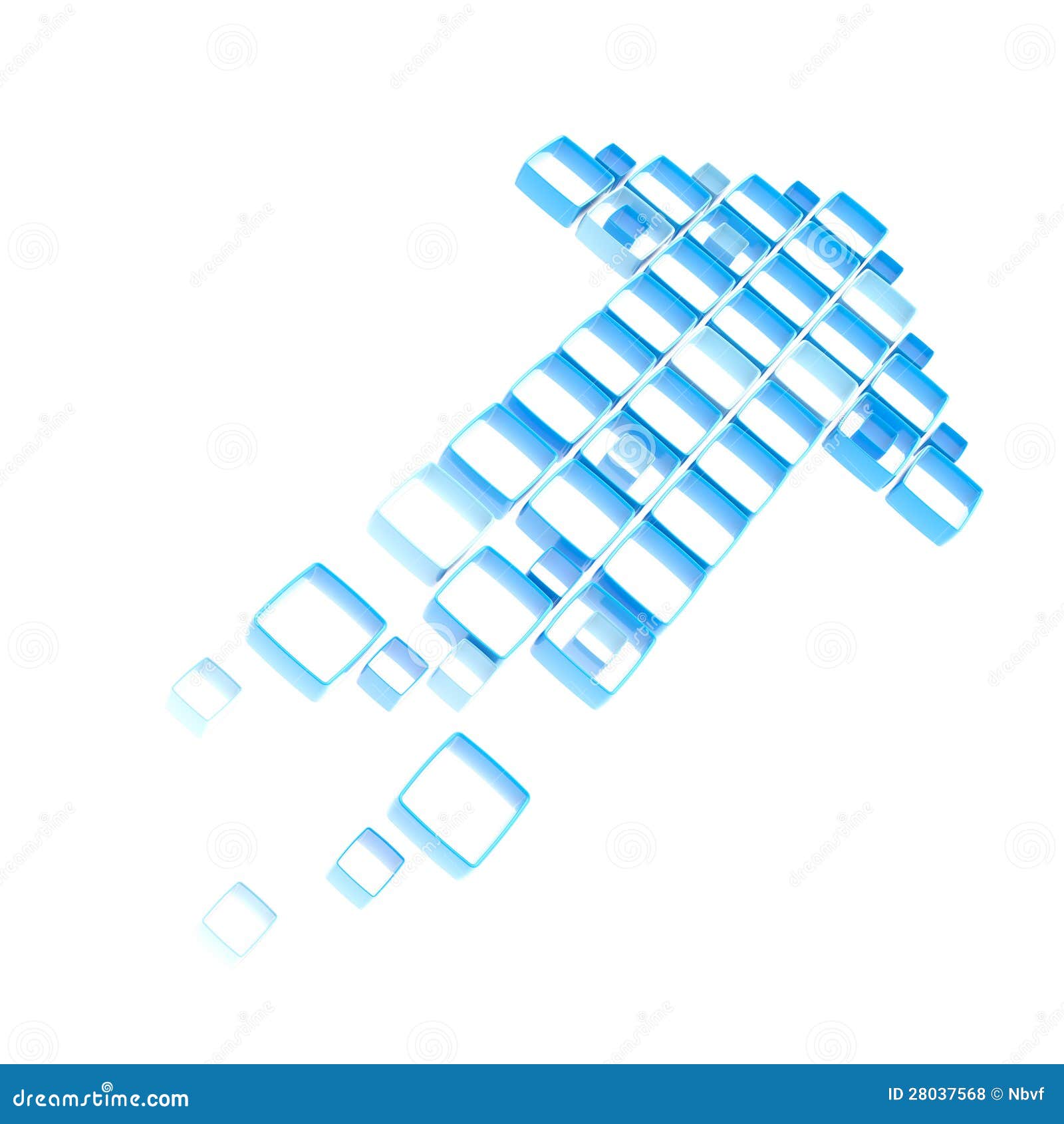 Abstract Blue Arrow Isolated Stock Illustration - Illustration of ...