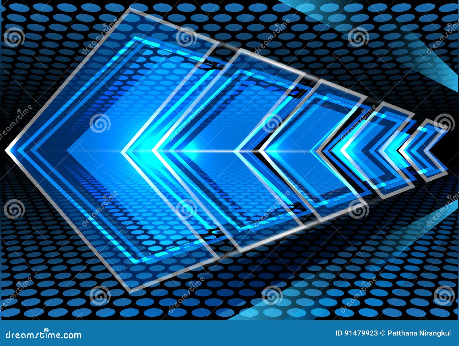 Abstract Blue Arrow Speed on Circle Mesh Design Modern Background ...