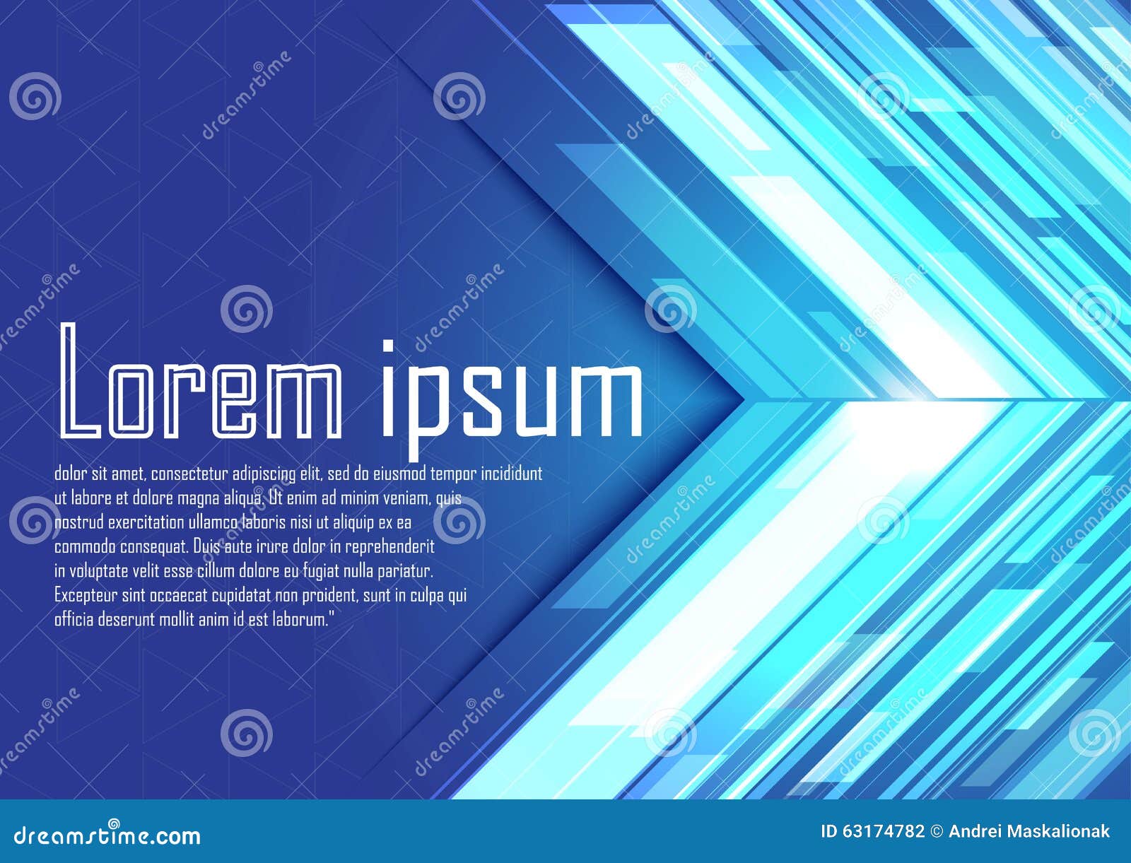 Abstract Blue Arrows with Light Stock Vector - Illustration of strip ...