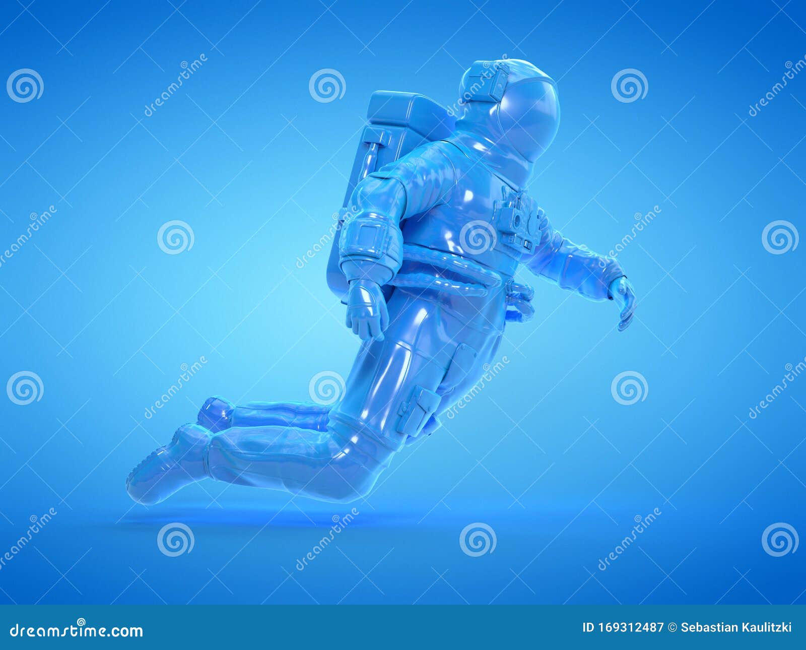 An abstract blue astronaut stock illustration. Illustration of dynamic ...