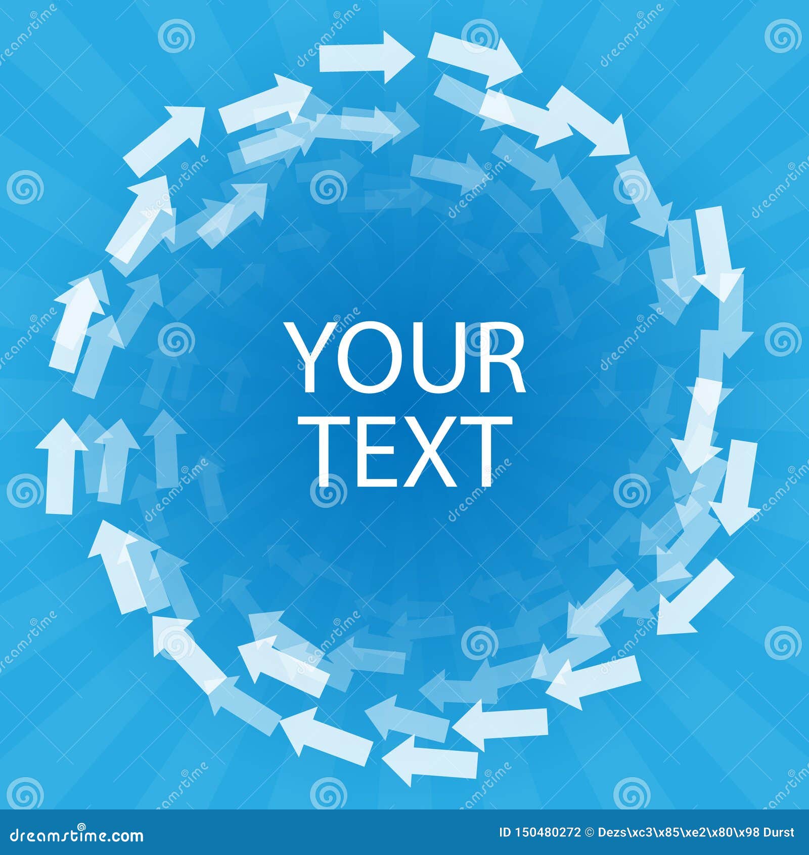 Abstract Blue Background with Arrows in Circle Stock Illustration ...