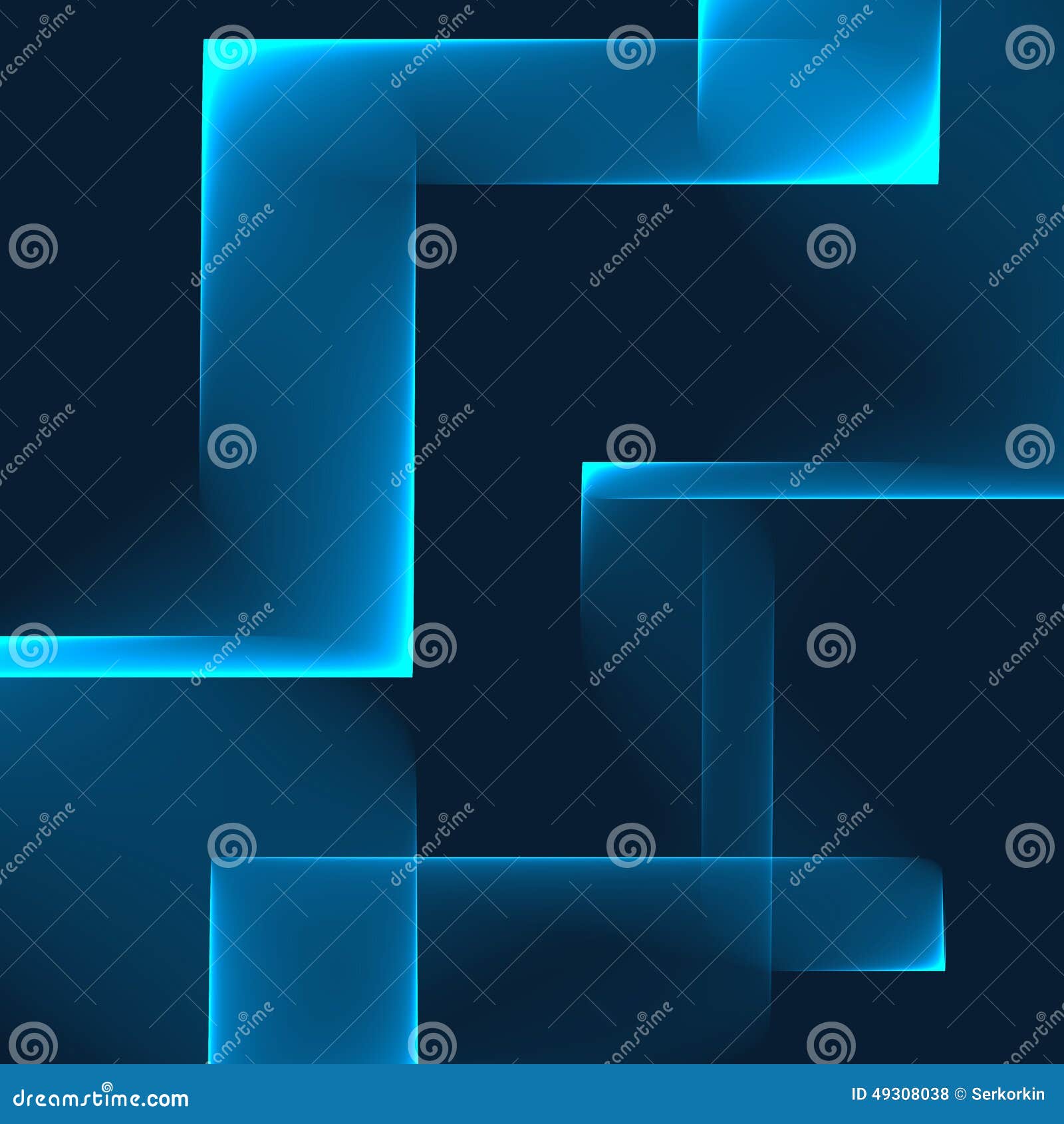 Abstract Blue Background. Bright Blue Blocks on the Dark Blue ...