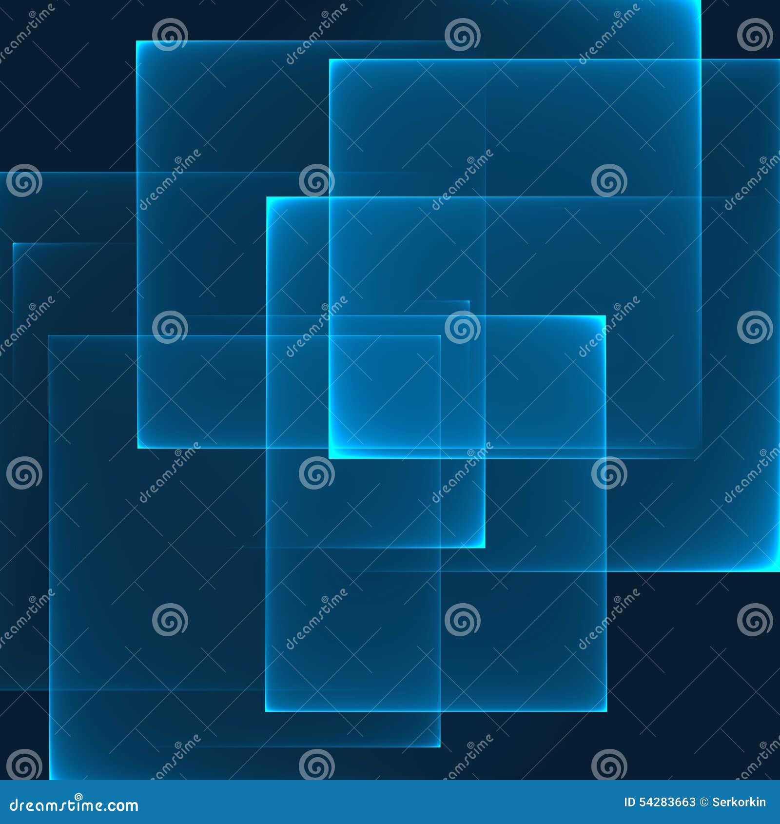 Abstract Blue Background. Bright Blue Blocks on the Dark Blue ...