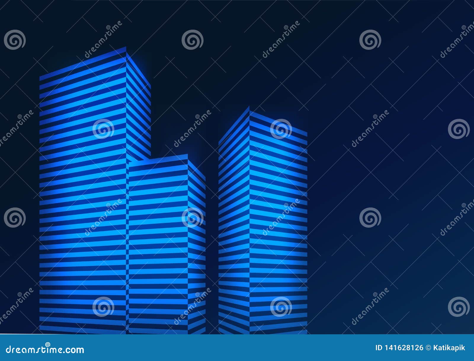 Abstract Blue Background with Buildings. Vector Illustration Stock ...