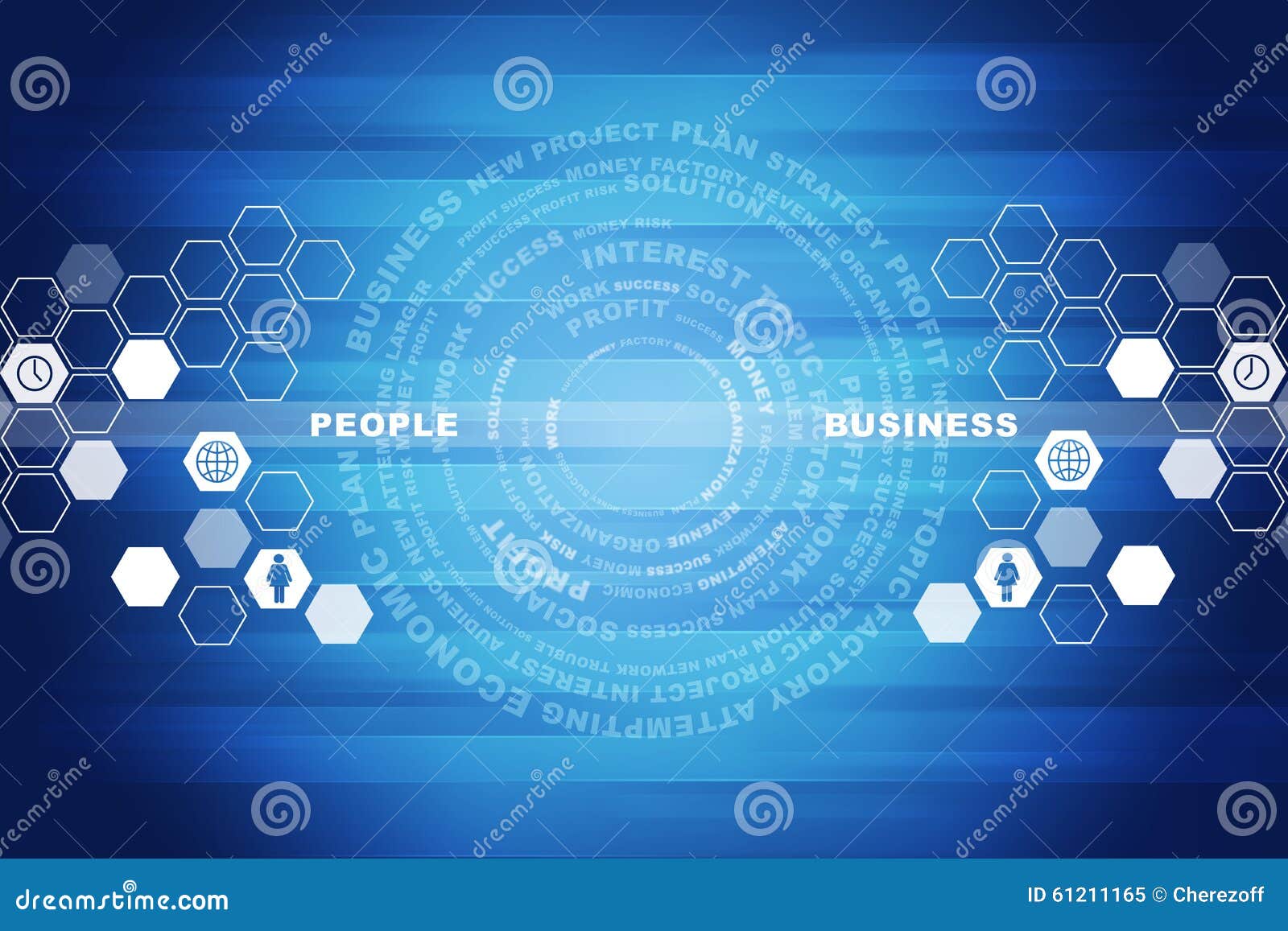 Abstract Blue Background with Business Words Stock Illustration ...
