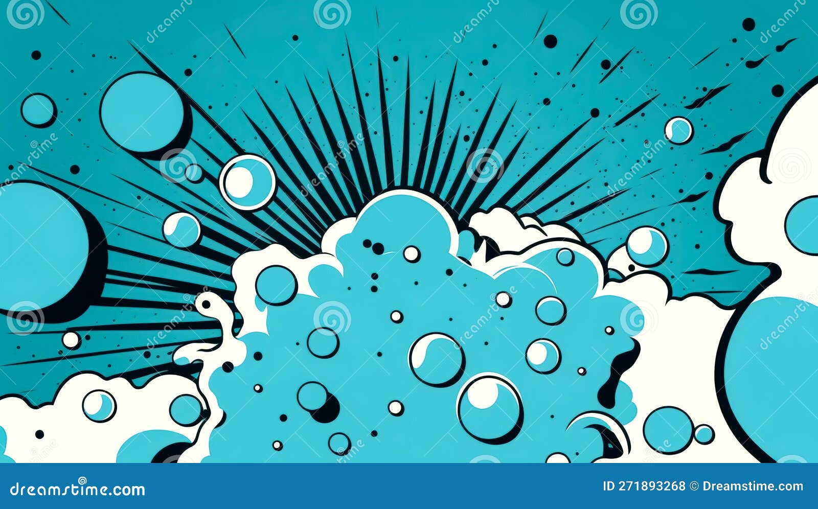 Abstract Blue Background, Cartoon Illustration, Generative AI. Stock ...