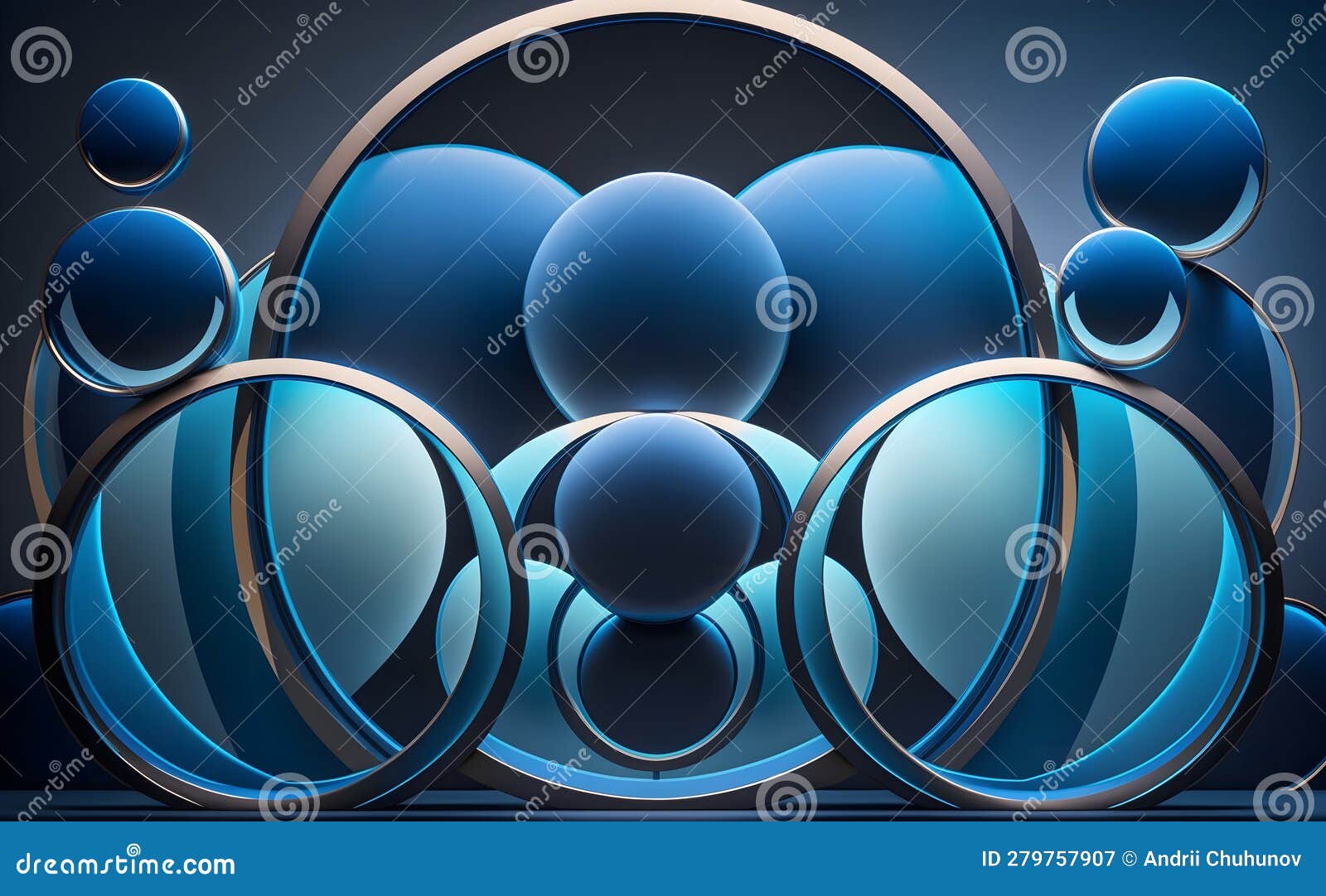 Abstract Blue Background with Circles. Generative AI Stock Illustration - Illustration of ...