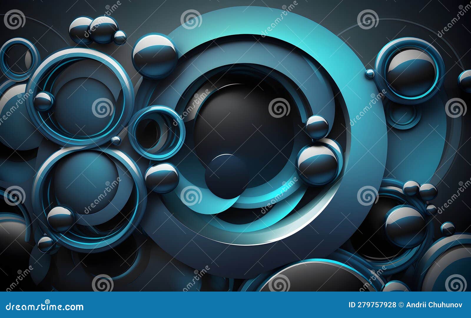 Abstract Blue Background with Circles. Generative AI Stock Illustration ...