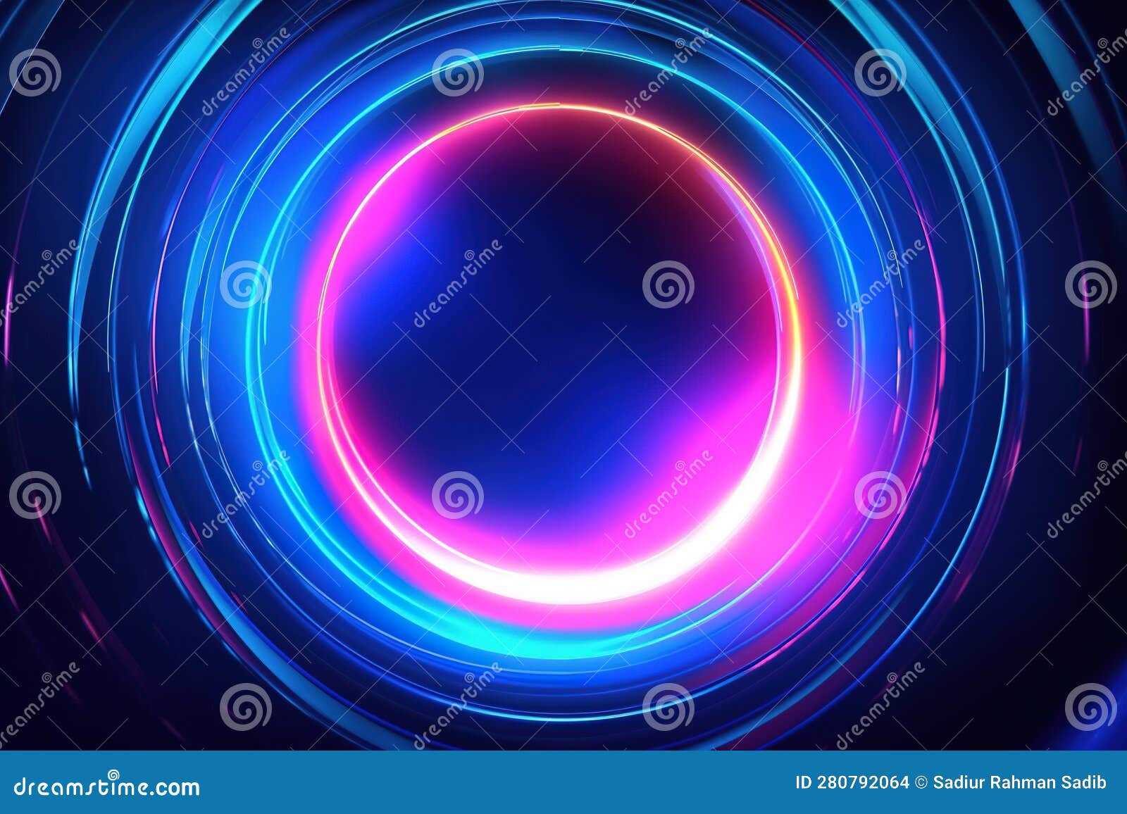 Abstract Blue Background with Circles. Radial Neon Background with ... Abstract Blue Background with Circles. Radial Neon Background with ...