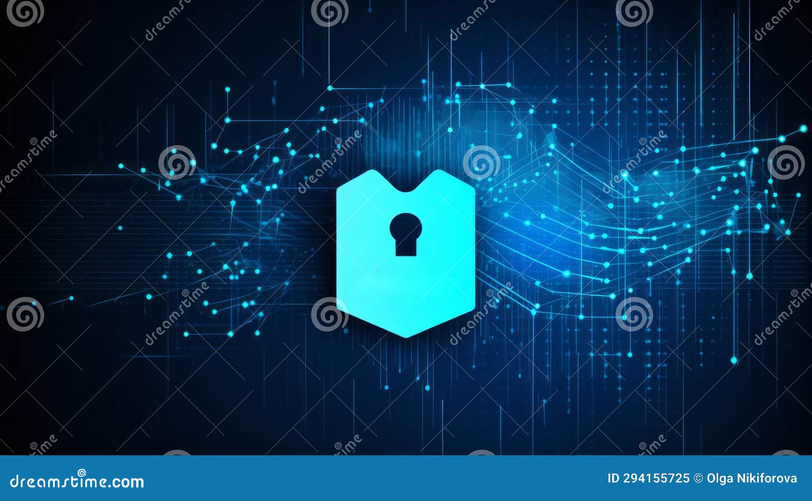 Abstract Blue Background. Computer Data Protection Concept Stock ...
