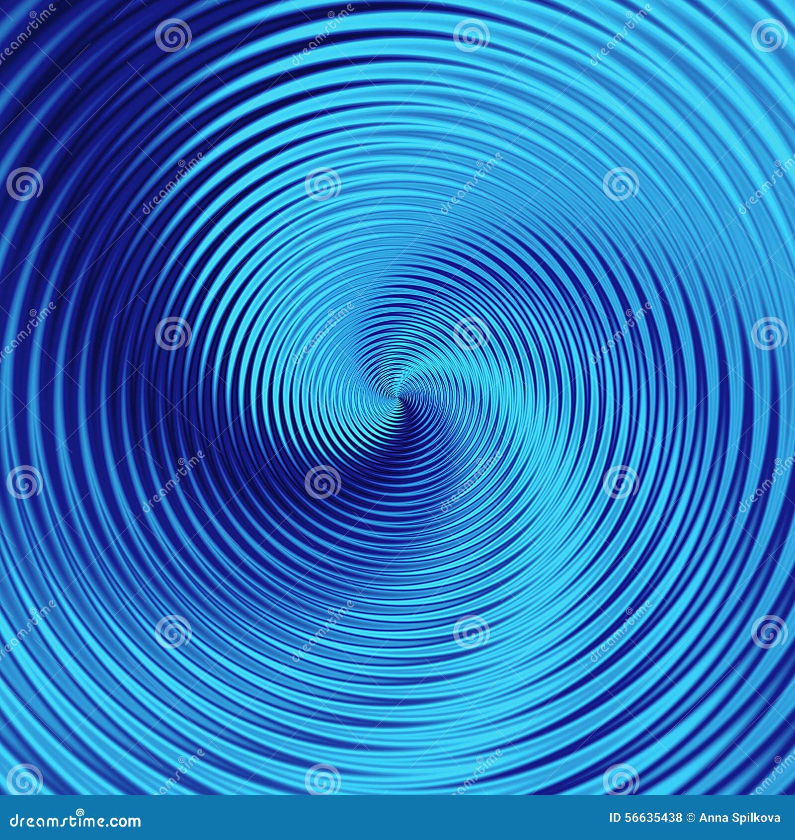 Abstract Blue Background with Concentric Spirals Stock Illustration ...