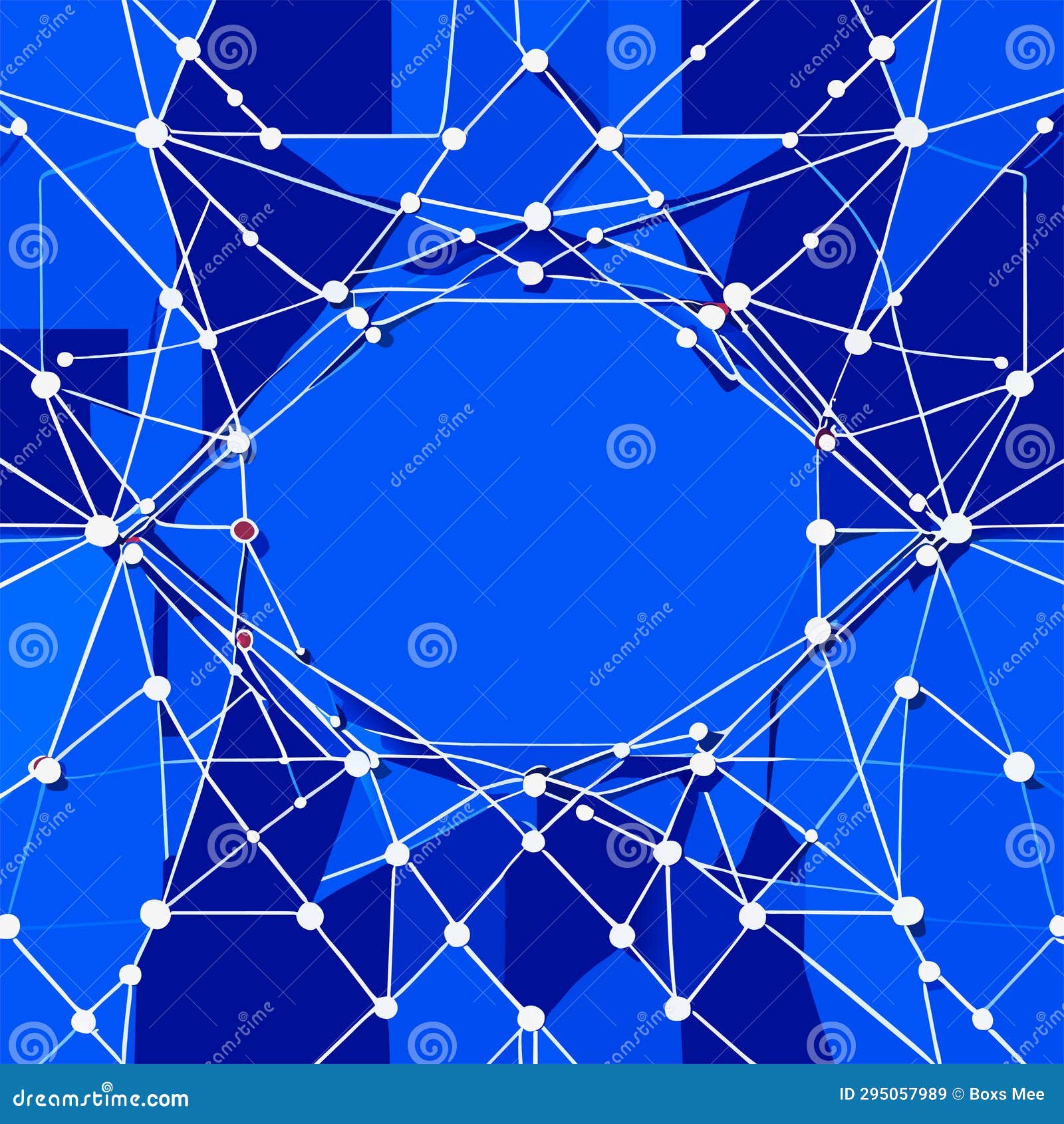 Abstract Blue Background With Connecting Dots And Lines Network Connection Structure Stock
