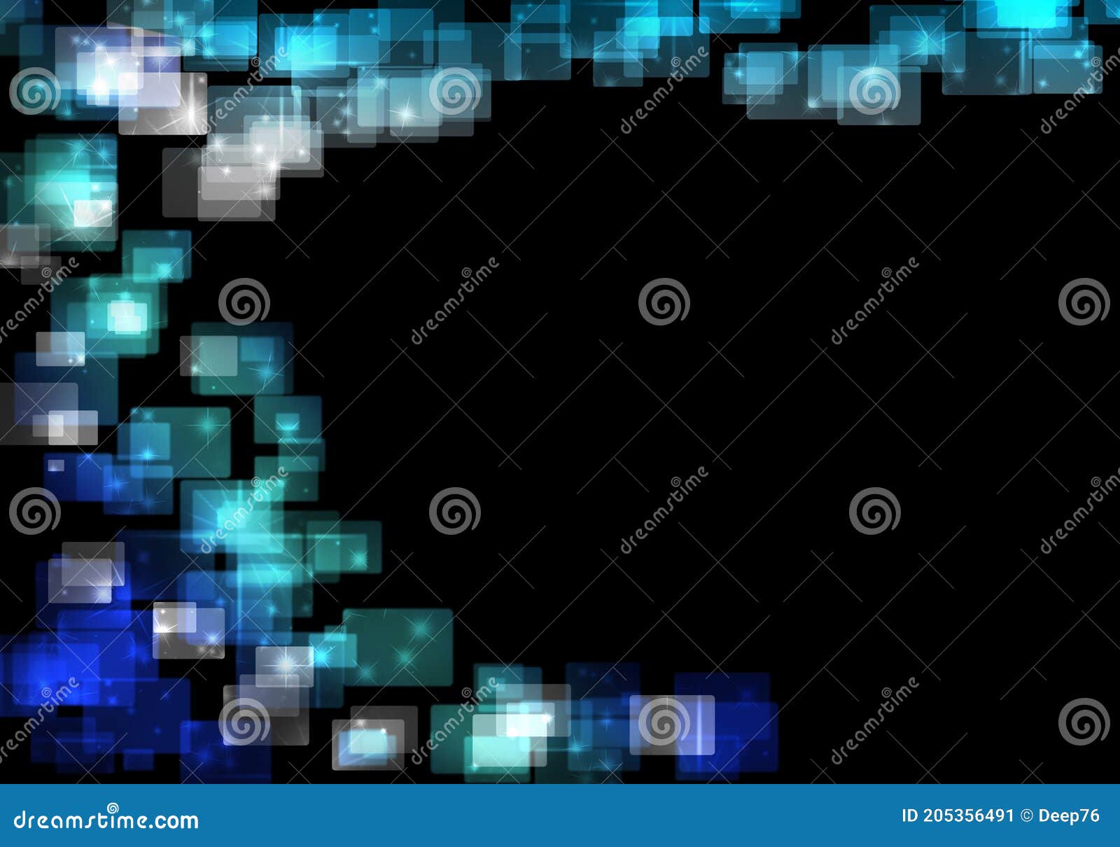 Abstract Blue Background with Cubes and Sparkle Stock Illustration ...