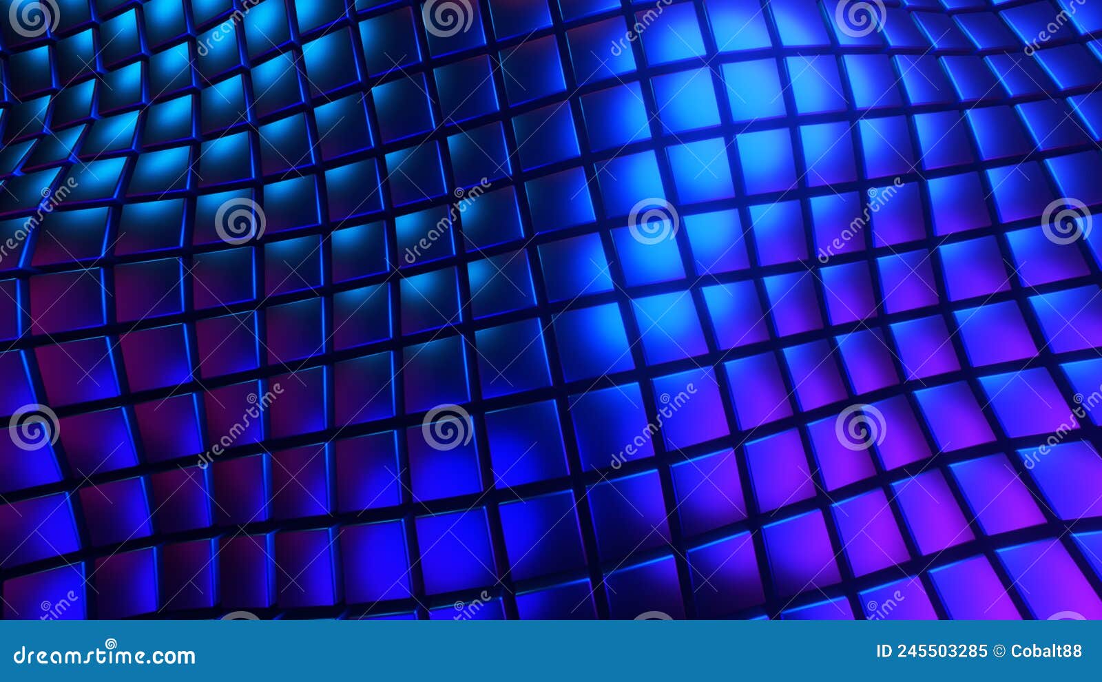 Abstract Blue Background, 3D Squares Pattern Waves, Technology Field of ...